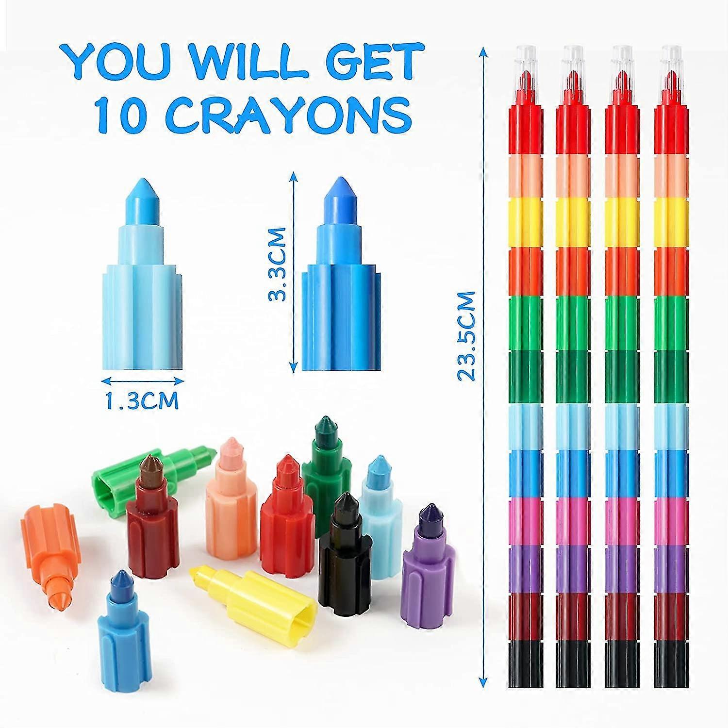 12 X crayons empilables, crayons à colorier Crayons rainbow Point ...