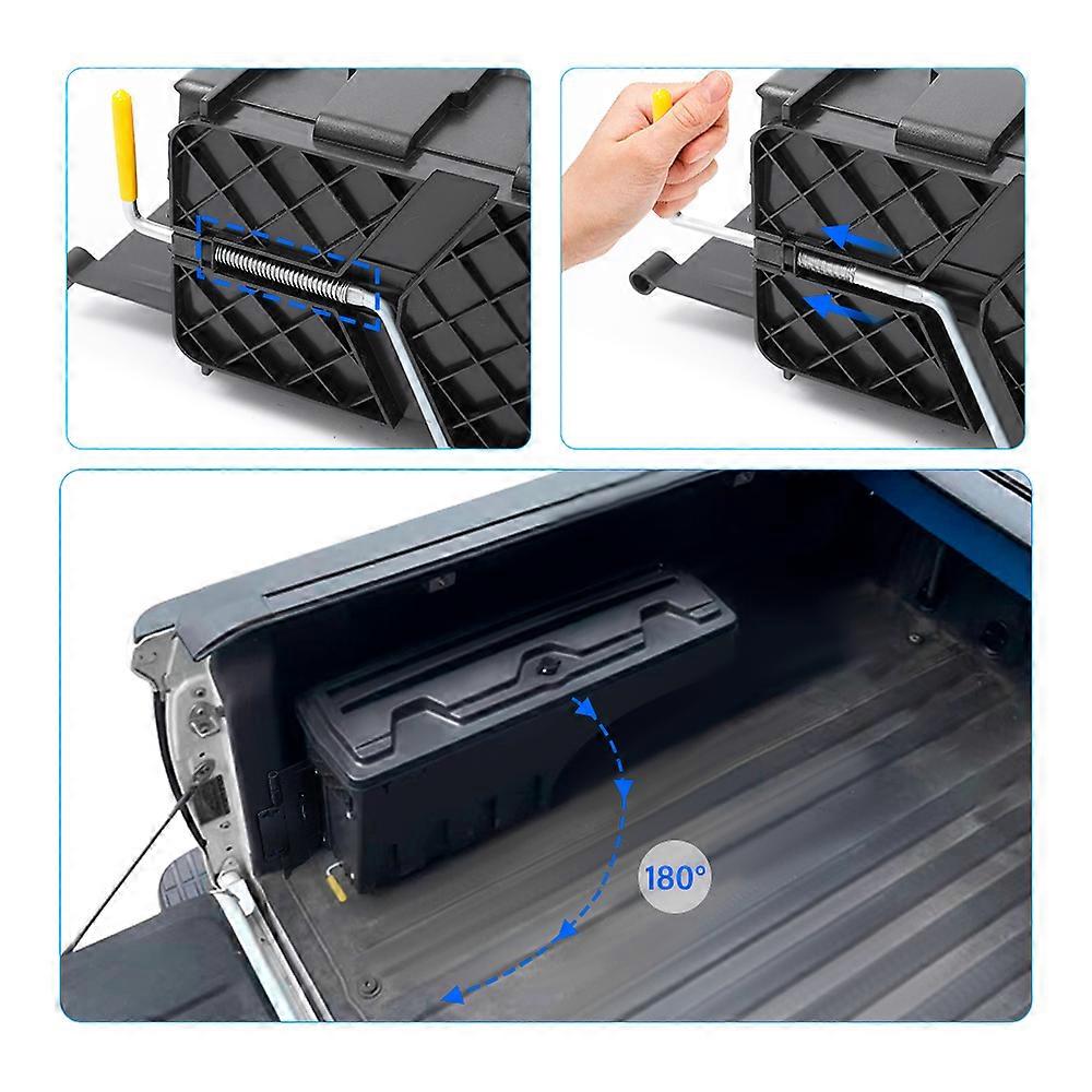 Left/Right Side Blk Truck Bed Tailgate Storage Tool Box Swing Case for ...