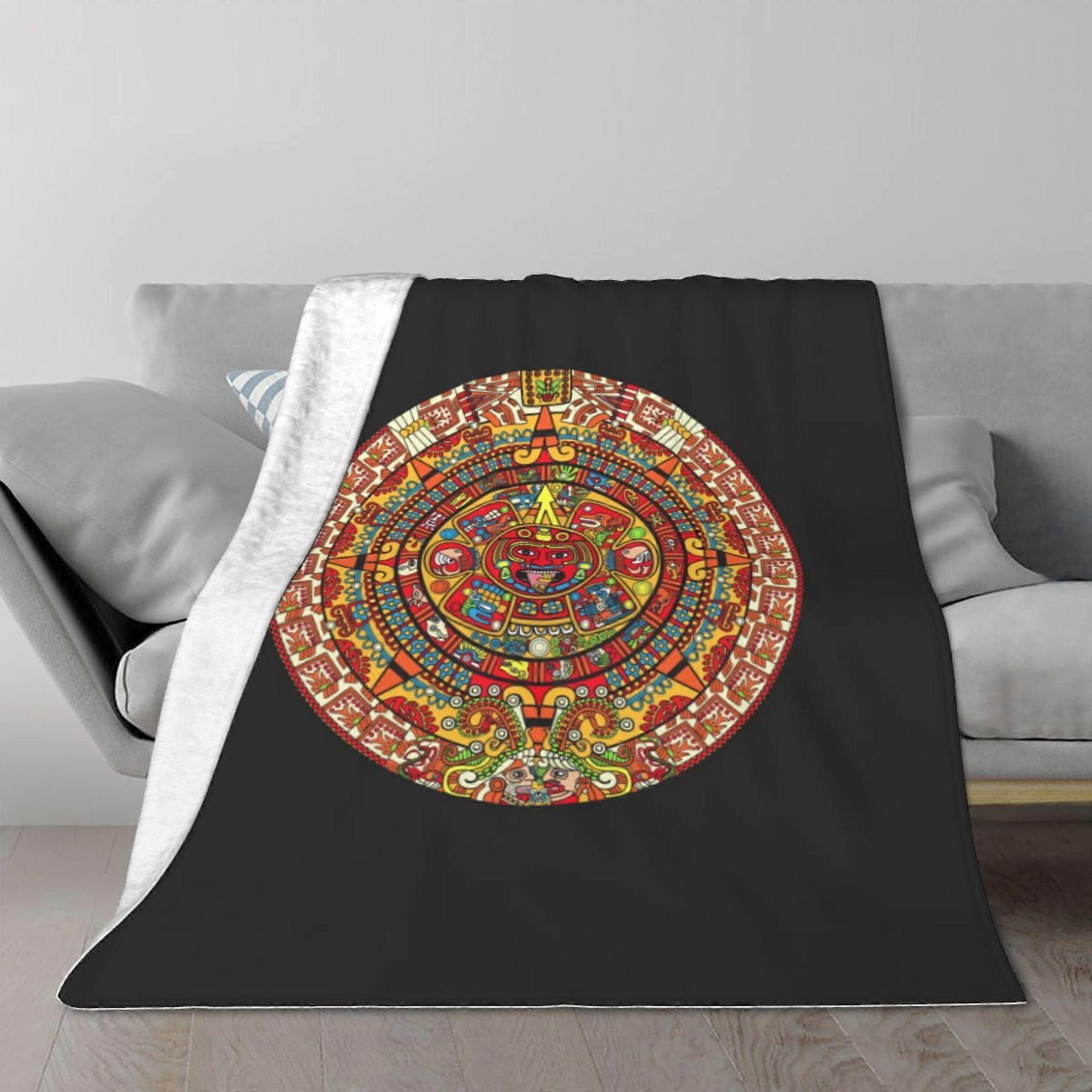 Colorfull Maya Aztec Calendar Pattern Cozy Soft Air Conditioner Throw ...