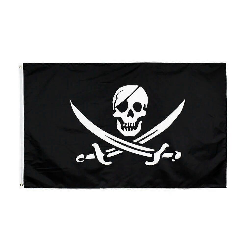 Jolly Roger Skull Bones And Cross Sabres Swords Pirate Flag 90X150cm ...