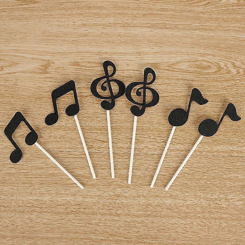 30 Pcs Music Notes Cupcake Topper Paper Cake Inserts Card Wedding Cake ...