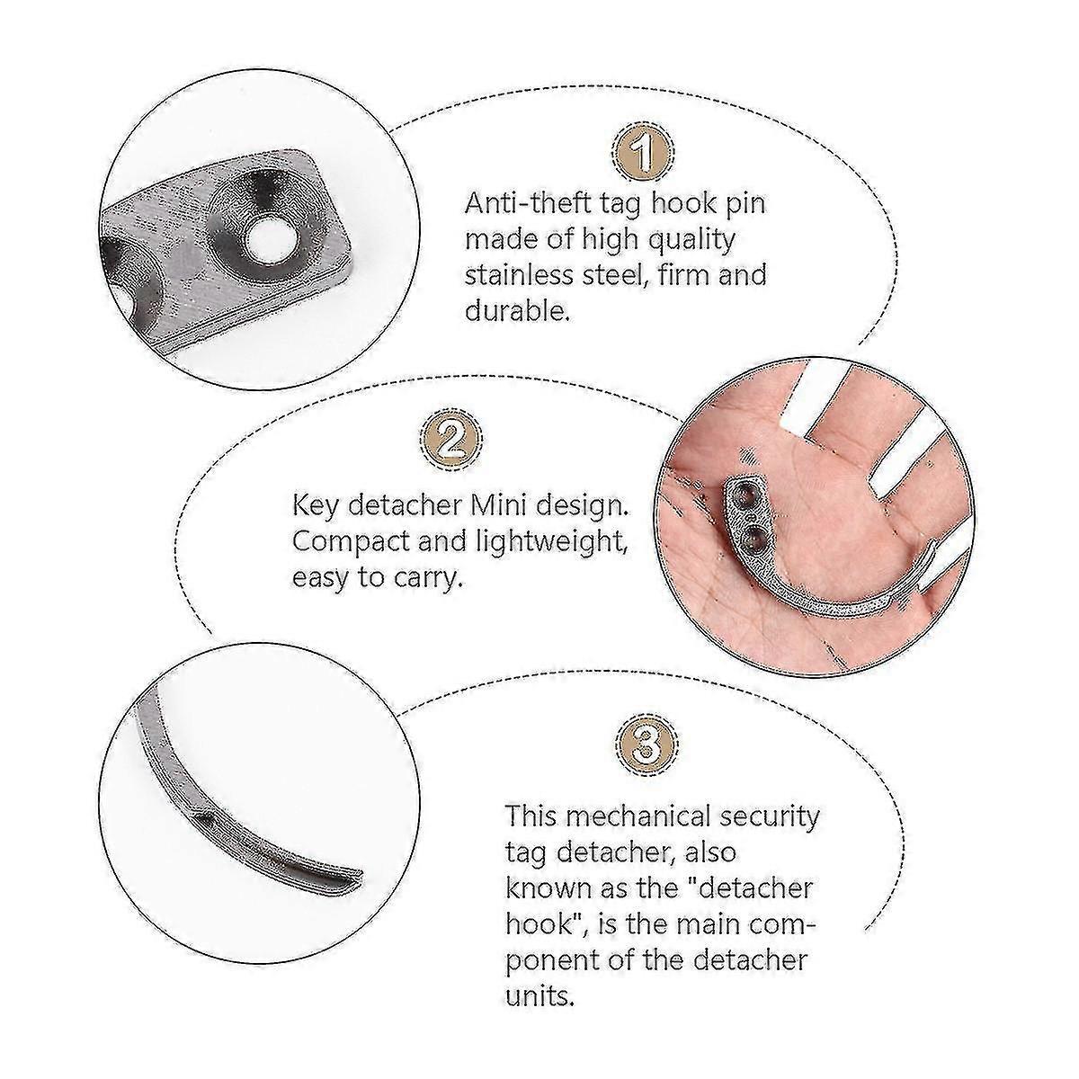 3 Pcs Magnetic Hooks Alarm Key Hook Detacher Magnetic Remover ...