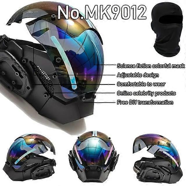 Luminous Reflective stripe Helmet Mask Cosplay CyberPunk DJ Masks ...