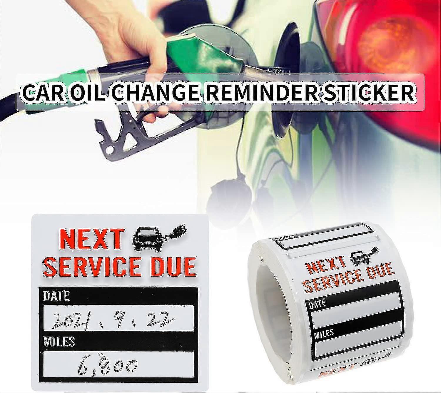 Oil Change Stickers 300 Pcs 2x2" Service Black Stickers, Next Service ...