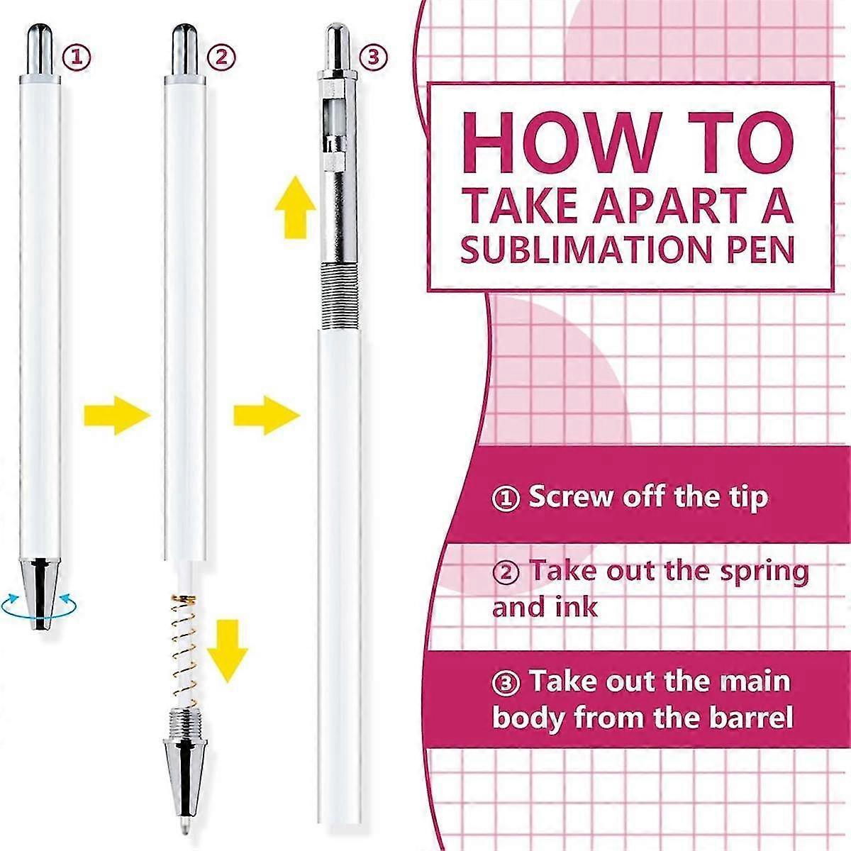 10PCS Sublimation Pen Blank Without Pinch Shrink Packaging, Heat ...