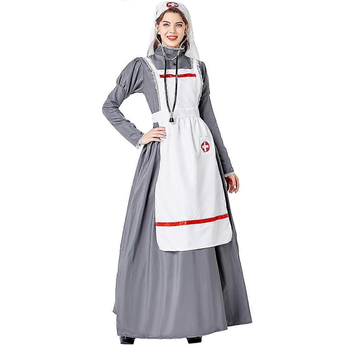 M-Xxl Medieval Medical Uniform Nurses Costume Cosplay Female Nurses ...