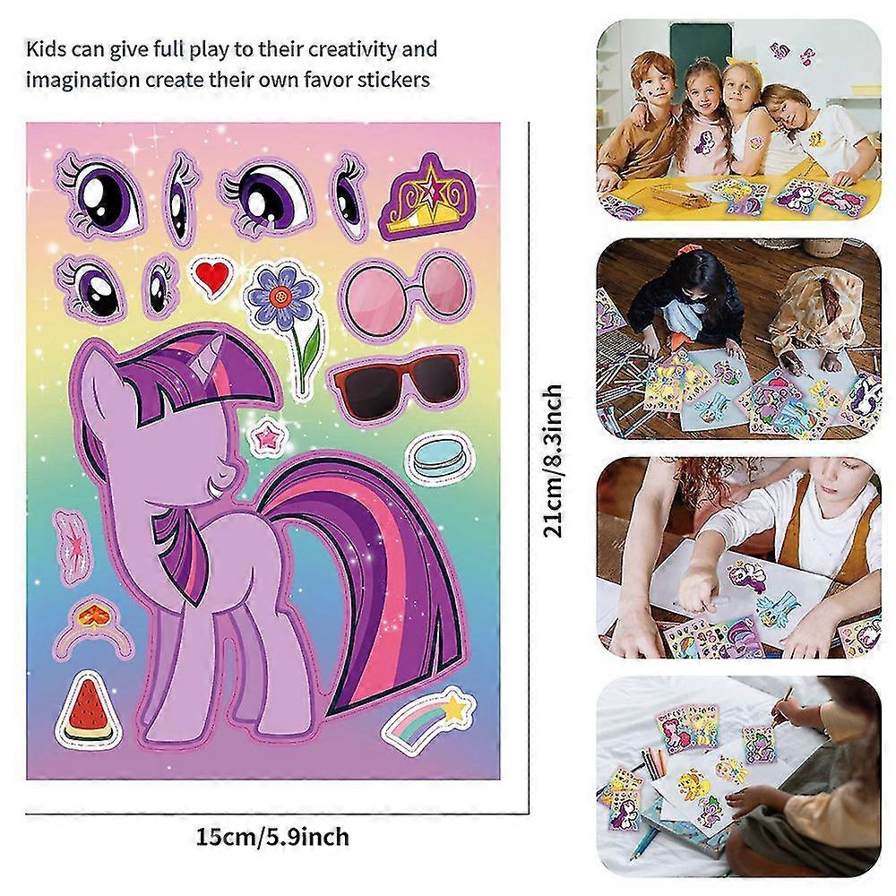 My Little Pony Themed 32 Sheets 8 Styles Make Your Own Stickers Pack ...