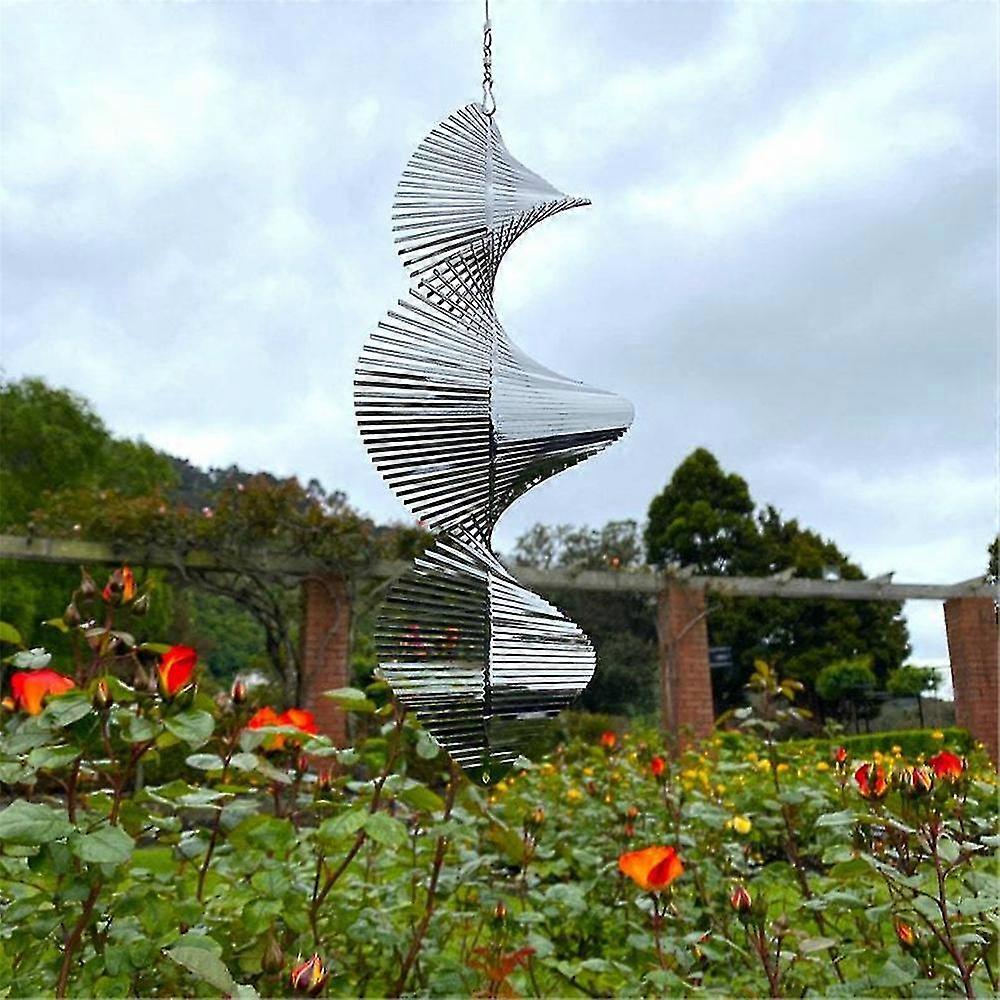 3d Shape Helix Wind Spinner Metal Garden Spinners Spiral Wind Chime ...