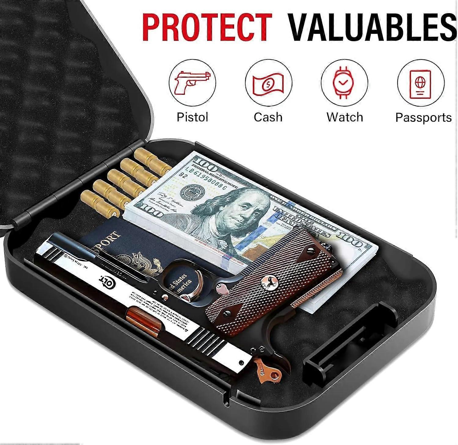 Weapon Safe Portable Pistol Safe, Solid Steel Construction, Small ...