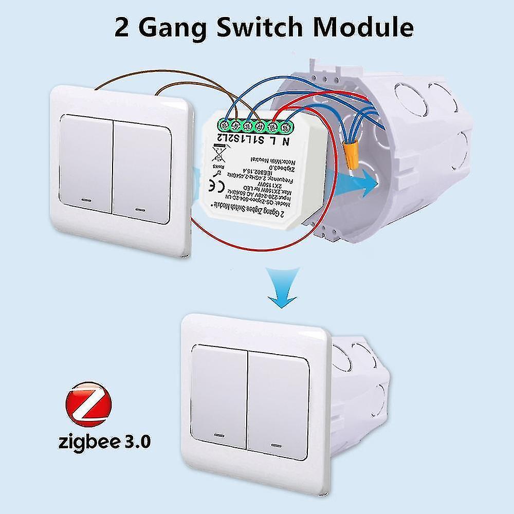 Tuya Zigbee 3.0 Smart Switch Module Esp8266 220v 2 Gang Light Relay Sw ...