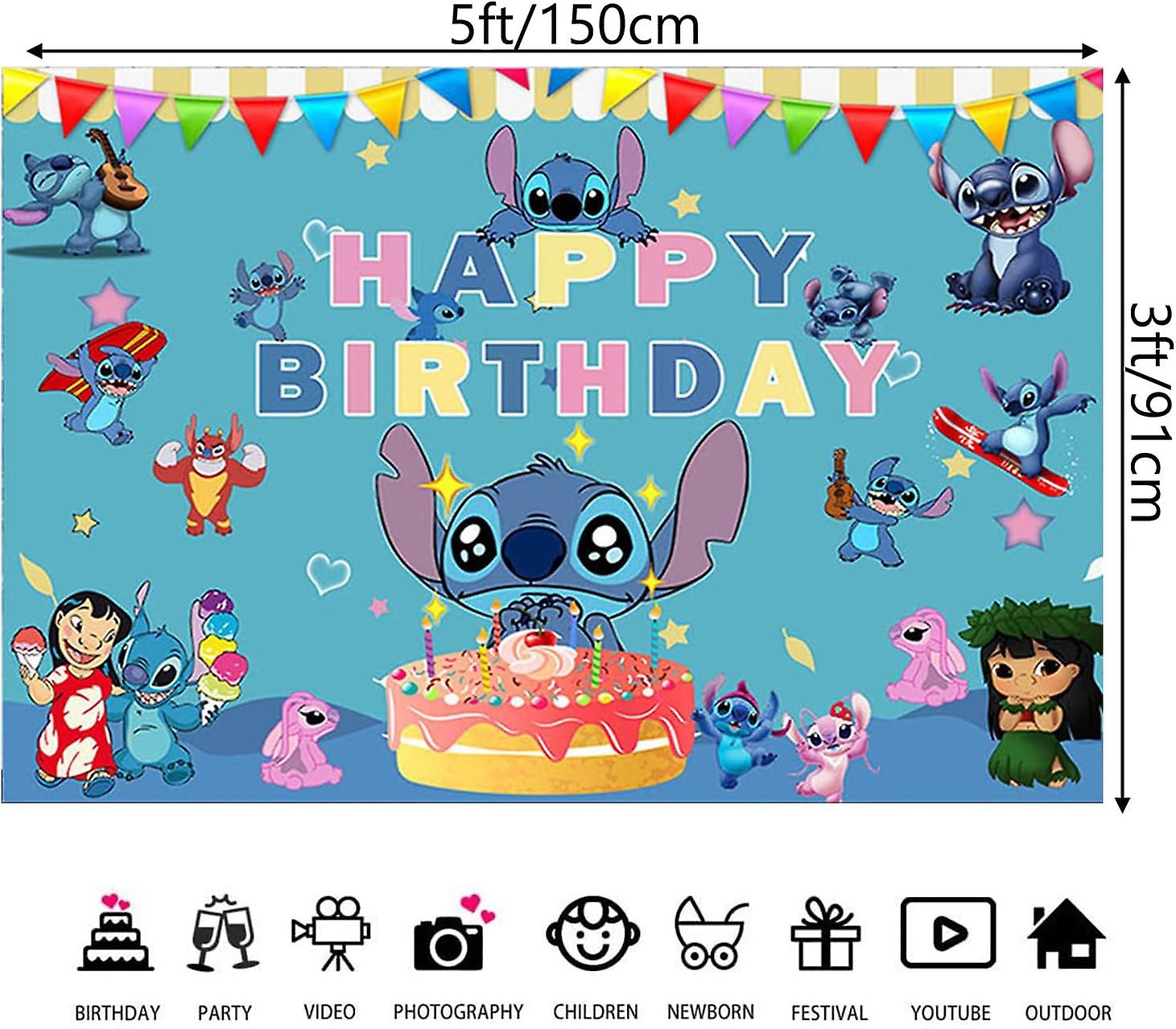Stitch Background Stitch Theme Birthday Decorations, Stitch Photo ...
