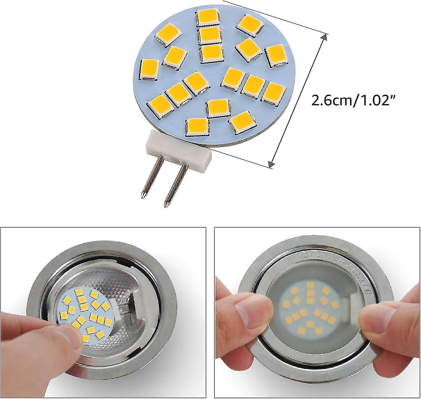 Warm White G4 Round LED Lamps, 2W Replaces 20W Base Halogen Bulb, 12V AC/10-30V DC, G4 ...