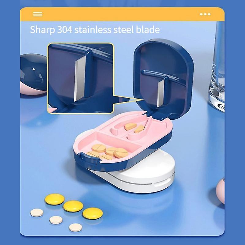 Pill Cutter Pill Divider Storage Box Portable Tablet Cutter Splitter ...