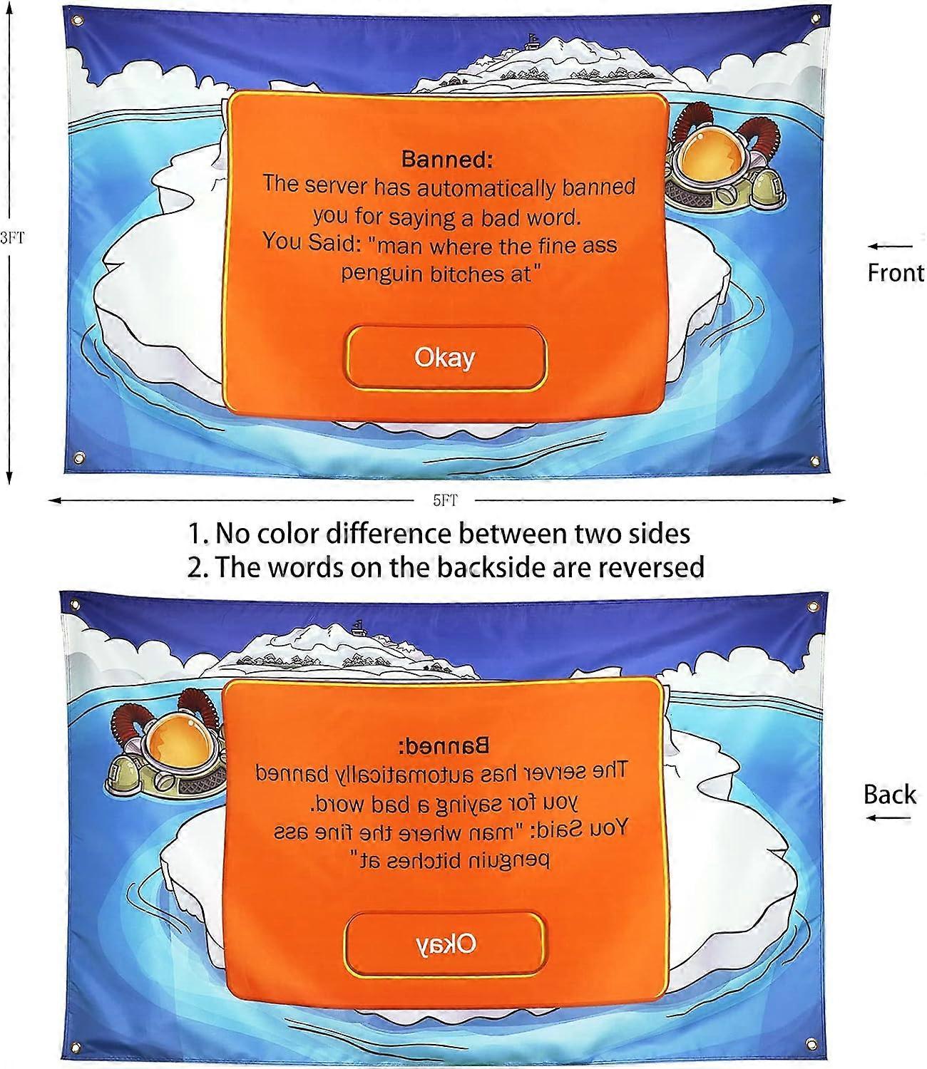 Banned Flag Funny Meme Flags Cool Flags Banner 3X5 ft College Dorm Room Guys Man Cave Frat ...
