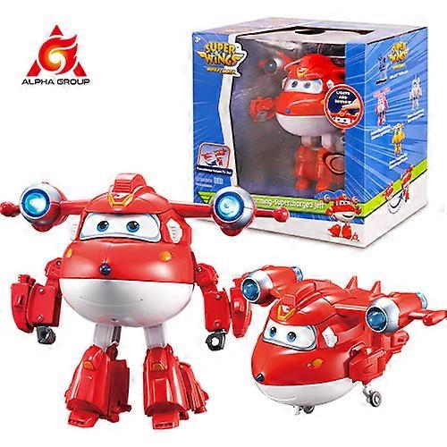 6" Supercharged Deluxe Transforming Toys From Bot To Plane With Sounds ...