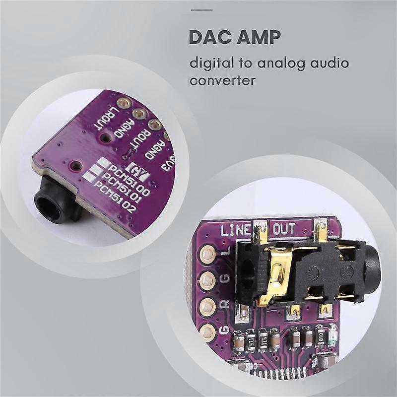 PCM5102 I2S IIS Digital Audio DAC Decoder Module Stereo DAC Digital-To-Analog Converter Voice ...