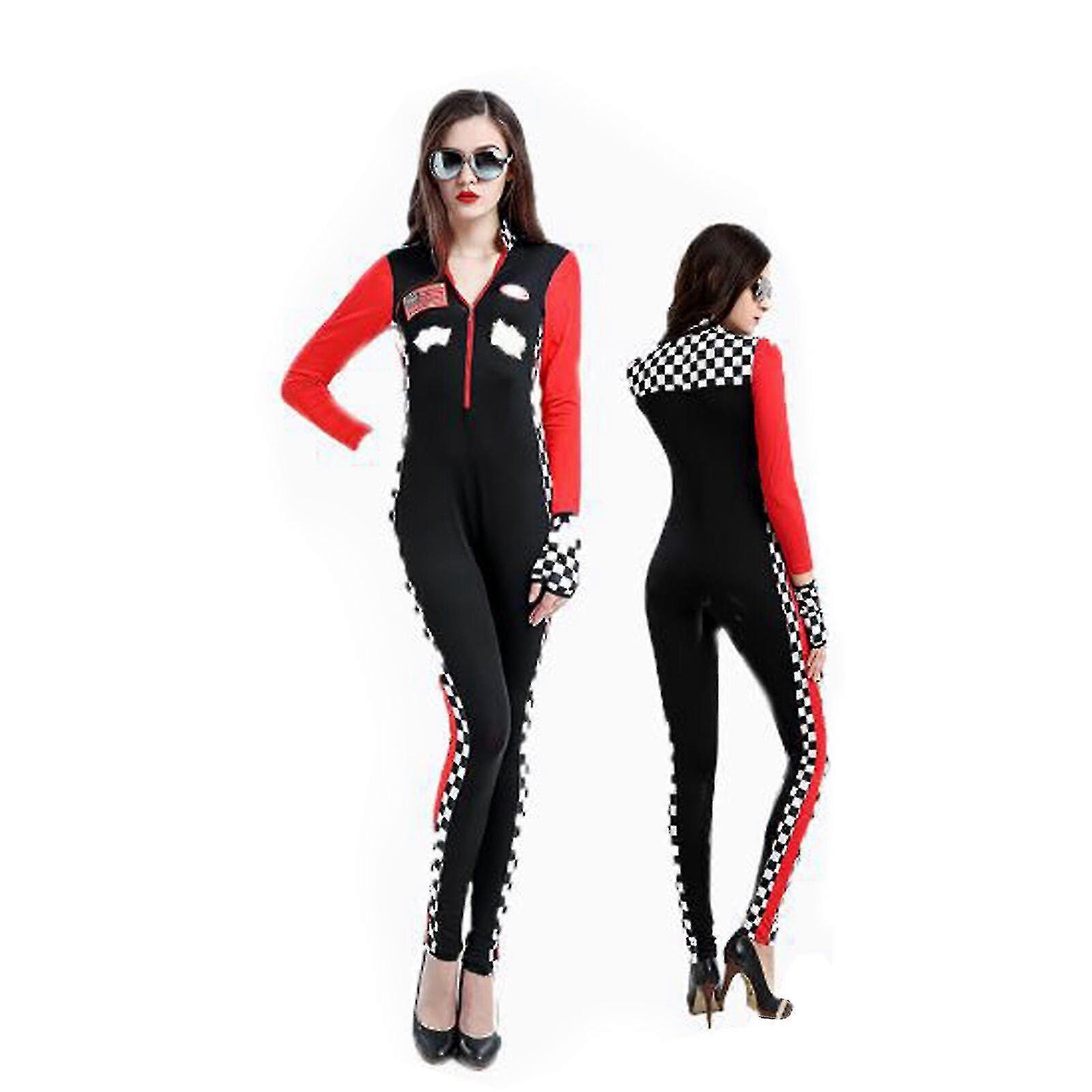 Womens Sexy Racer Costume - Black Race Car Driver Outfit For Halloween ...