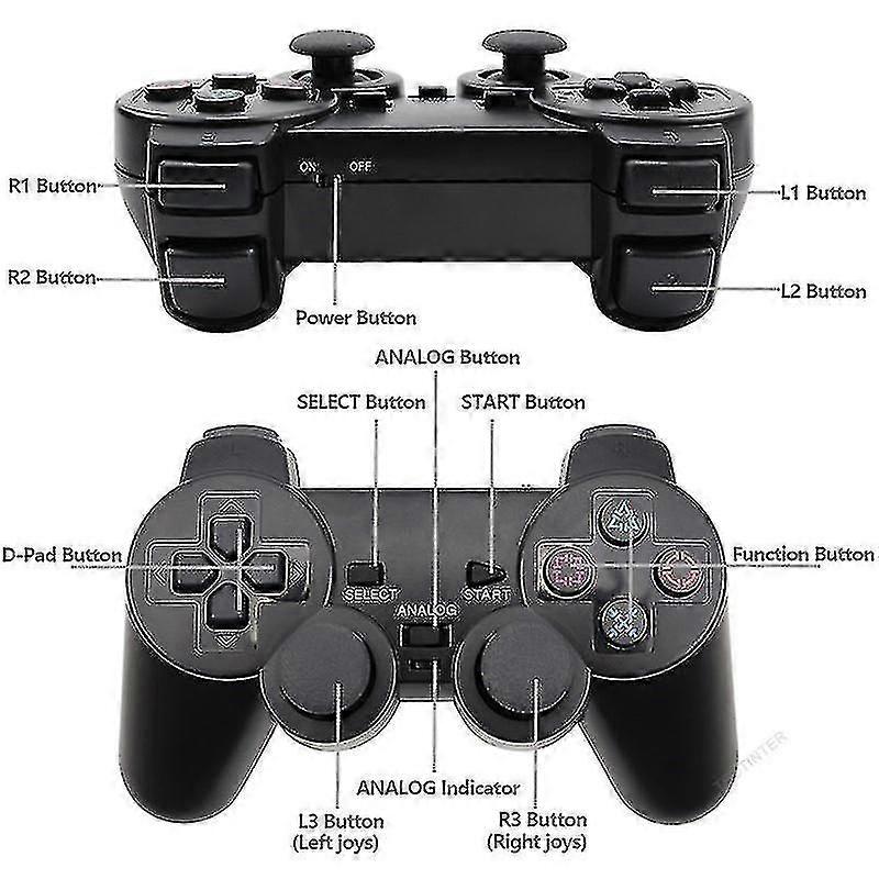 Bezdrátové pro 2 Gamepad Dual Vibration pro PS2 / PS1 Joypad Joystick ...