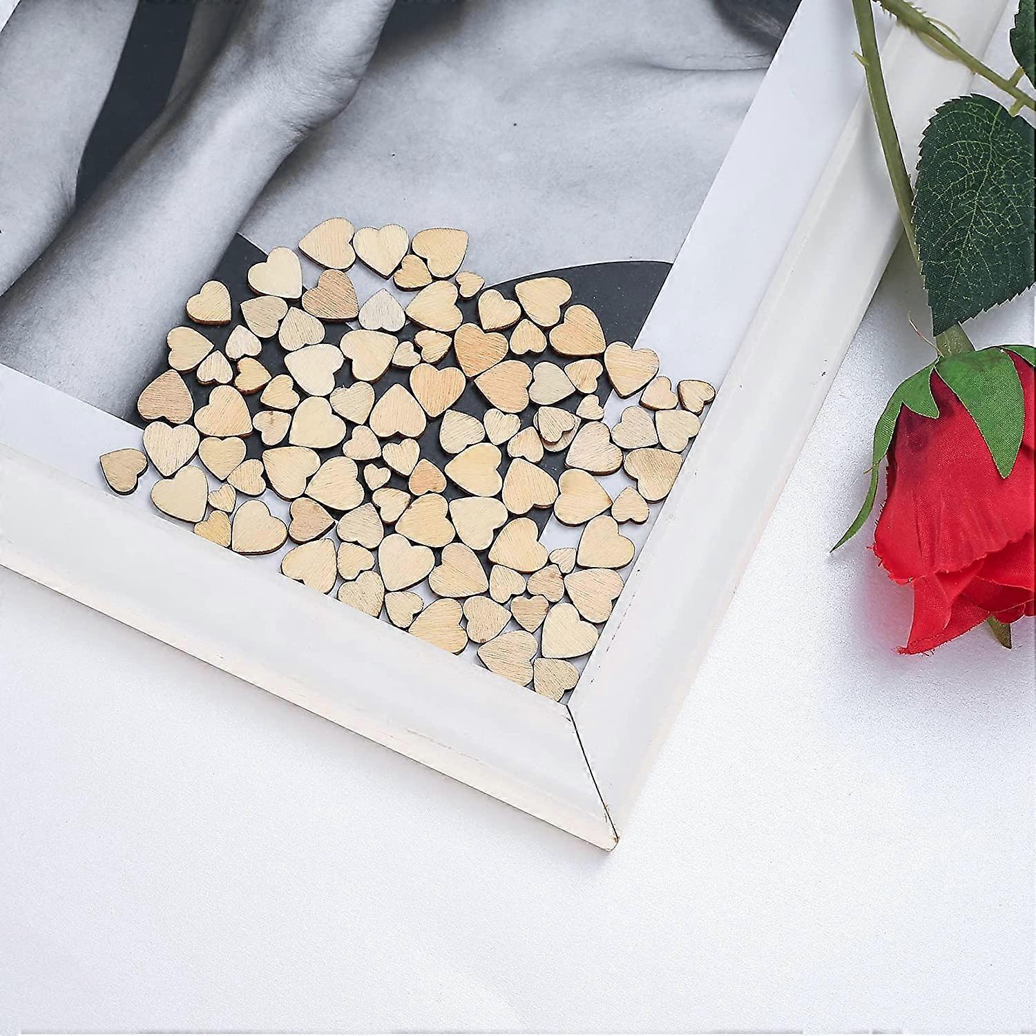 500 Pieces Wooden Hearts, Wooden Heart Slices, Decorations Heart Wood ...