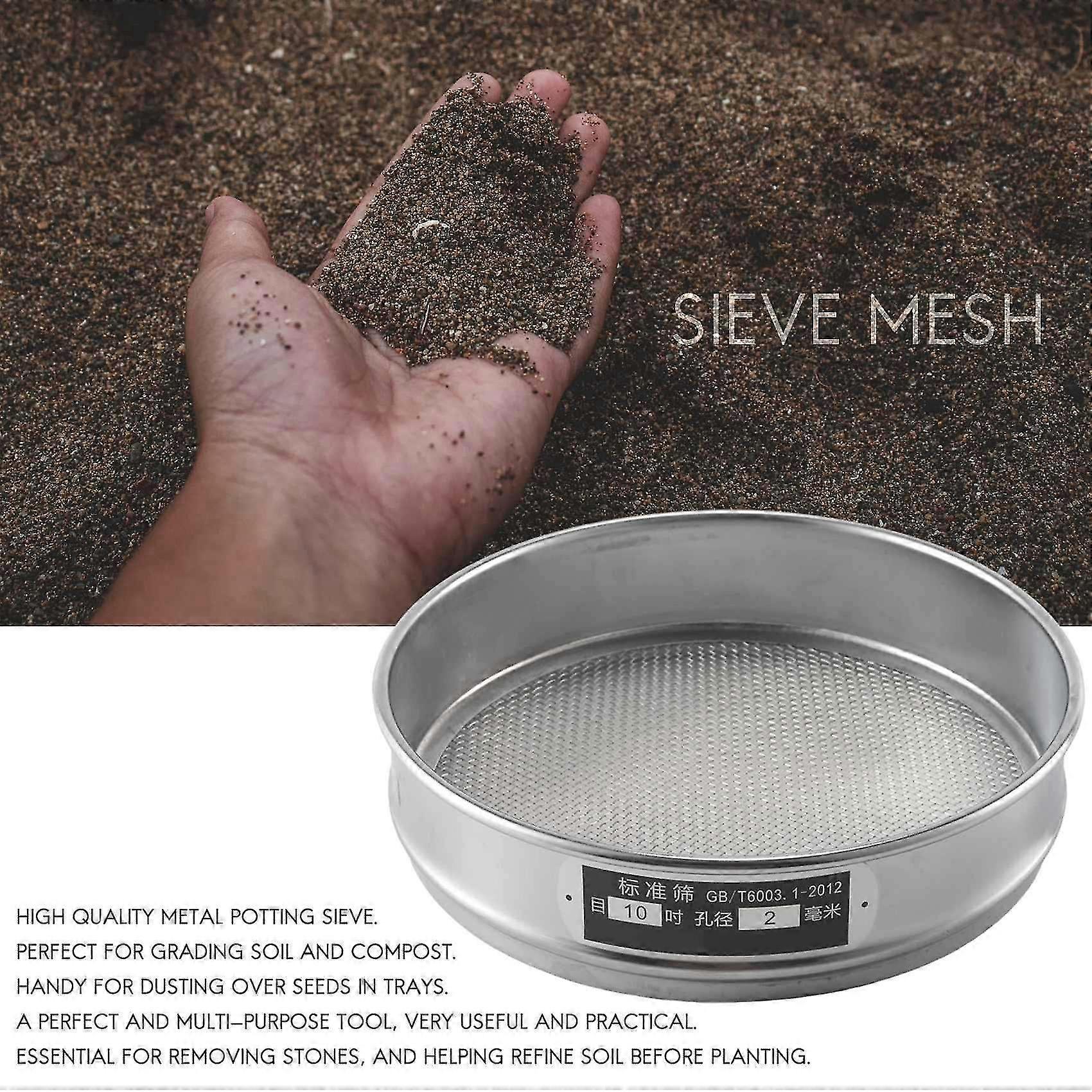 Heavy Duty Garden Riddle Sieve Mesh Soil Sift Compost Seed Tray Tool-10 ...