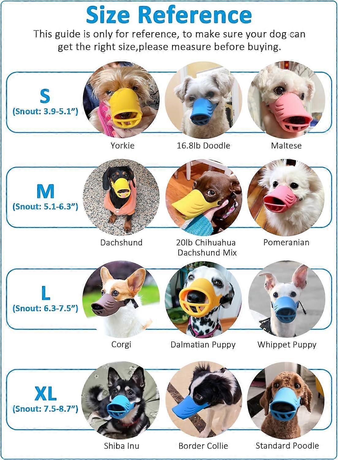 Dog Muzzle, Soft Duck Silicone Mouth Cover with Adjustable Strap for ...