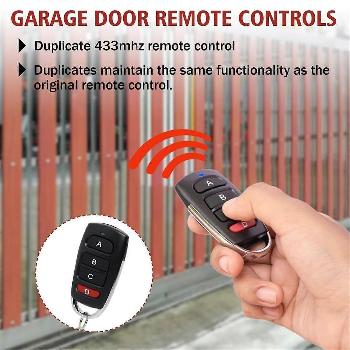 Pack of 4 Universal Garage Door Remote Controls,433 MHz,Clone Remote ...
