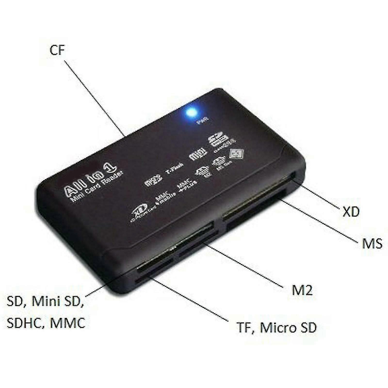 All In One 1 Memory Card Reader Usb External Sd Sdhc Mini Micro M2 Mmc ...