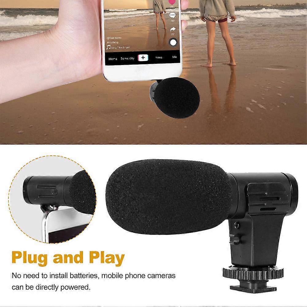 3.5mm External Stereo Condenser Microphone for DSLR Camera Vlog ...
