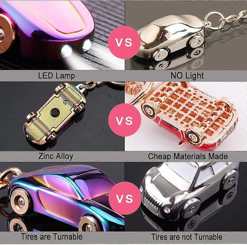 Creative Key Chain Car Keychain Flashlight with 2 Modes LED Lights 2 in ...