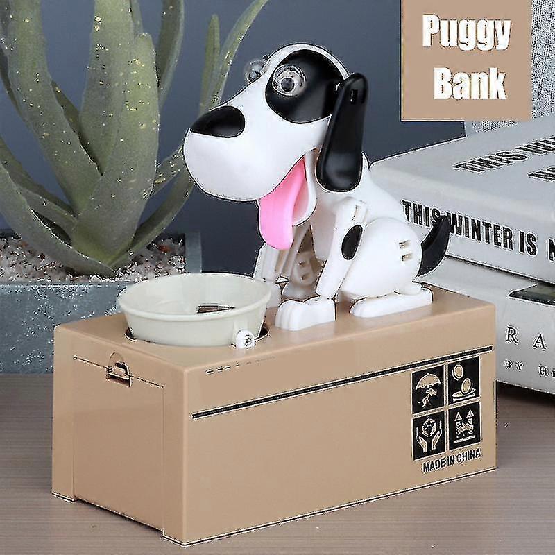 Little Dog Puggy Bank Battery Powered Robotic Coin Munching Toy Money ...