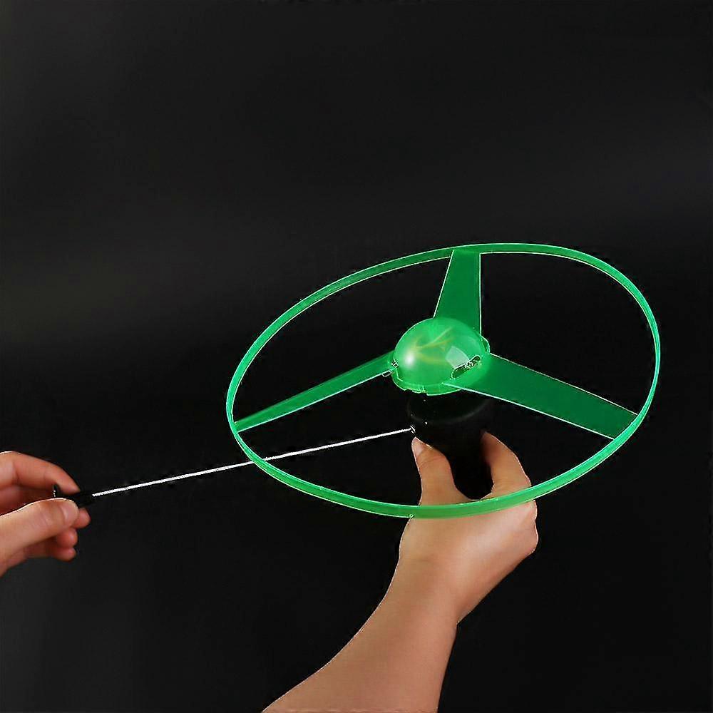 Led Lighting Flying Disc Propeller Helicopter Toys Pull String Flying ...