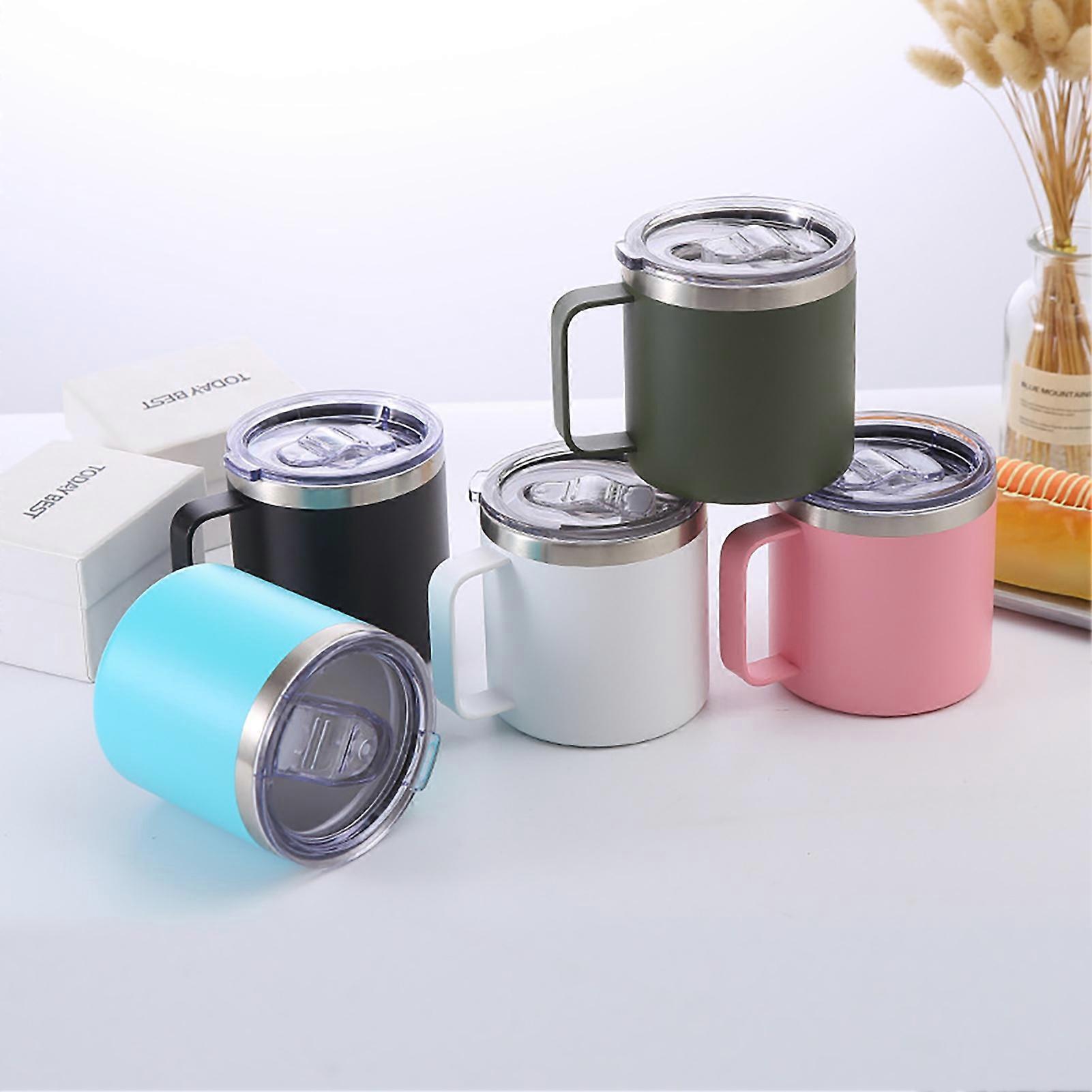 12oz Vacuum Mug Heat-resistant Leak-proof Double-layered Lidded ...