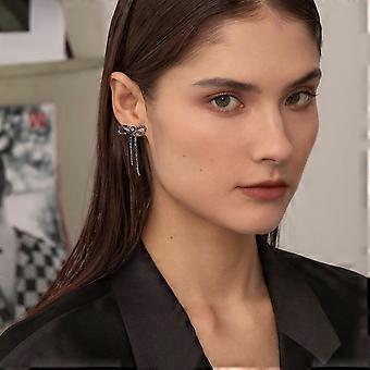 Bow Earrings Gold Bow Ribbon Hoop Earrings Long Ribbon Earrings Drop ...