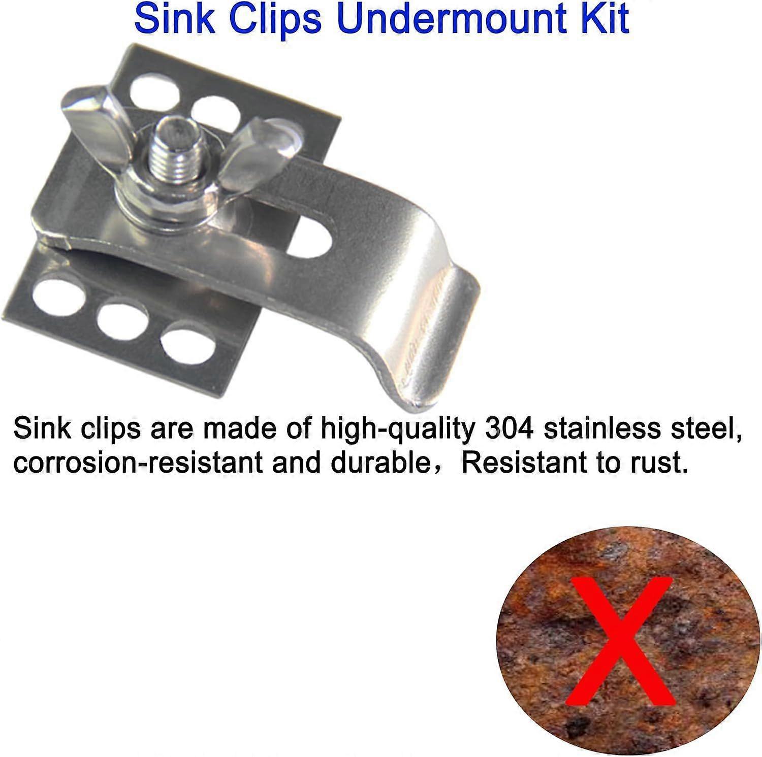 10 Pack 304 Sink Clips Undermount Kitchen Sink Clips,Epoxy Undermount ...