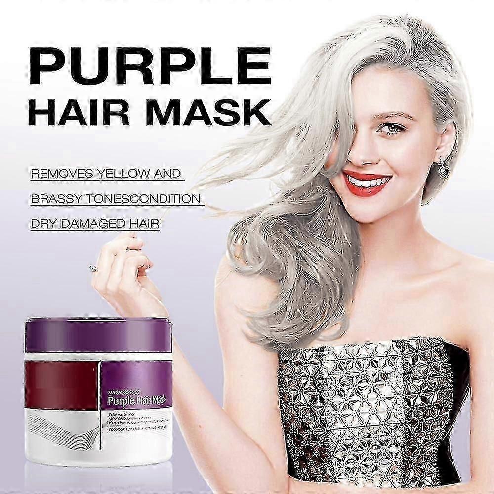 Maca Purple Hair Mask Professional Neutralizes Brass & Yellow Tones For ...