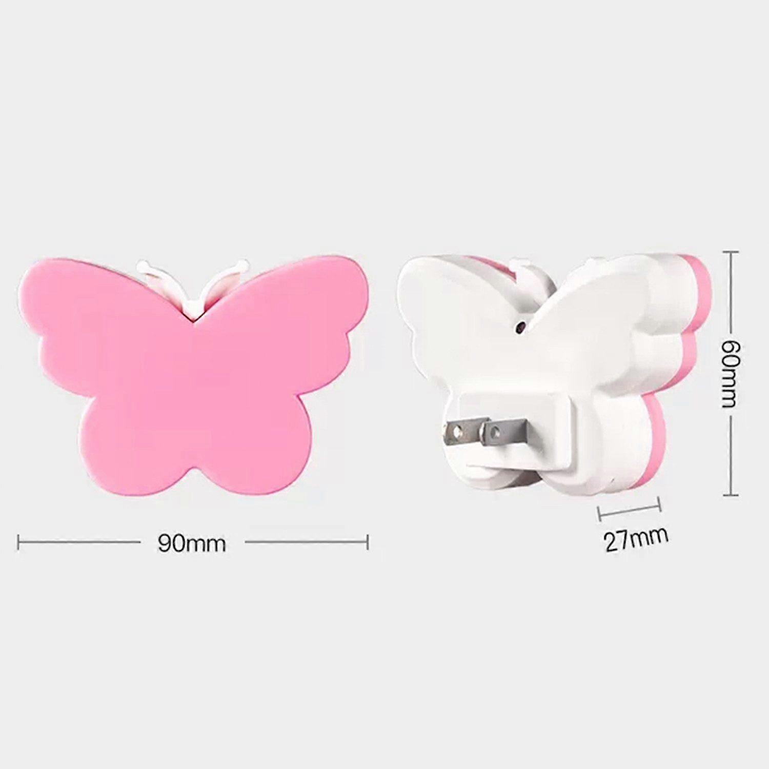 Night light LED butterfly light-sensitive for sockets, soft glow night ...