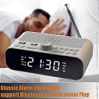 FM Clock Radio with Bluetooth Streaming Play LED Display Dual Alarm ...