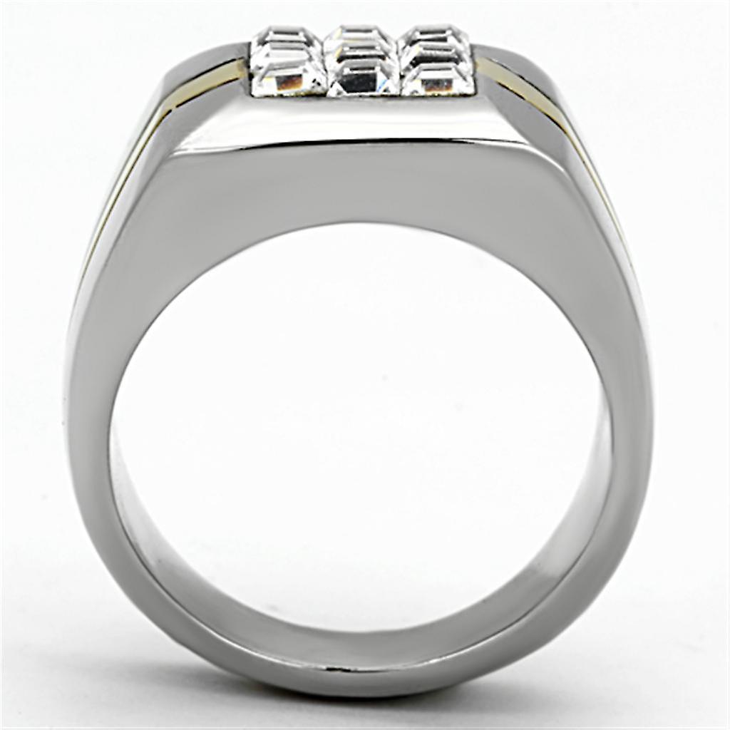 Two-Tone IP Gold (Ion Plating) Stainless Steel Ring with Top Grade ...