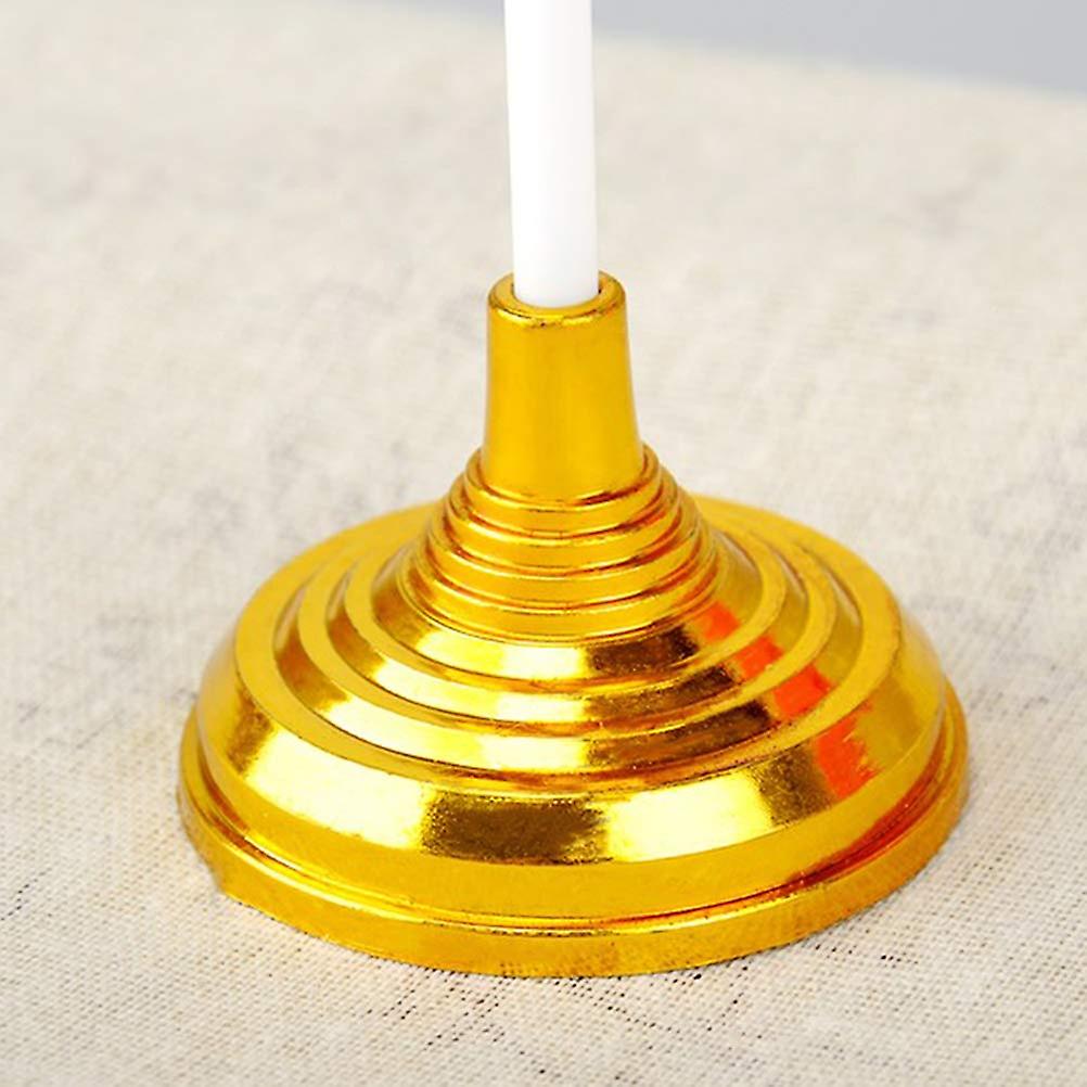 10PCS Gold Plated Plastic Flag Stands Round Flag Bracket Mini Table ...