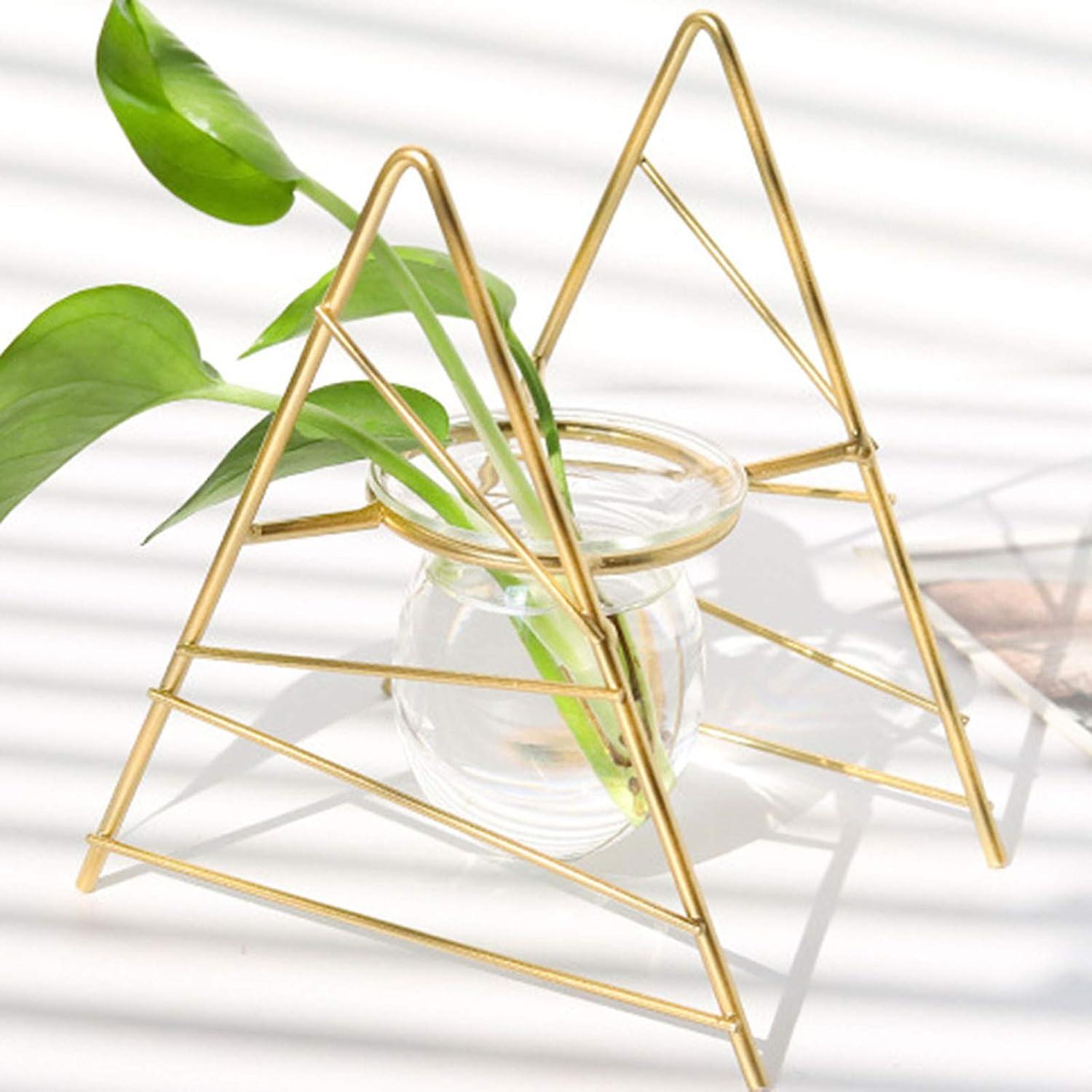 Plant Terrarium With Metal Stand, Air Planter Bulb Glass Vase ...