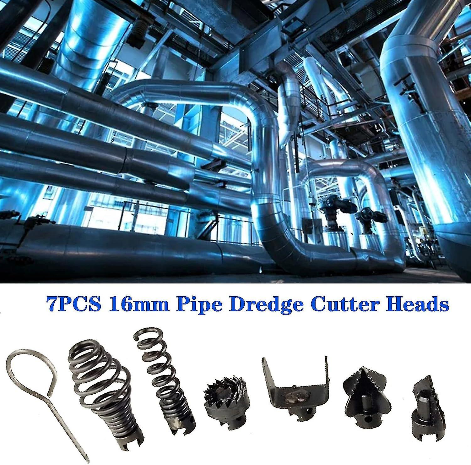 7 PCS Drain Cleaner Combination Cutter Head Set, Cutter Head for ...