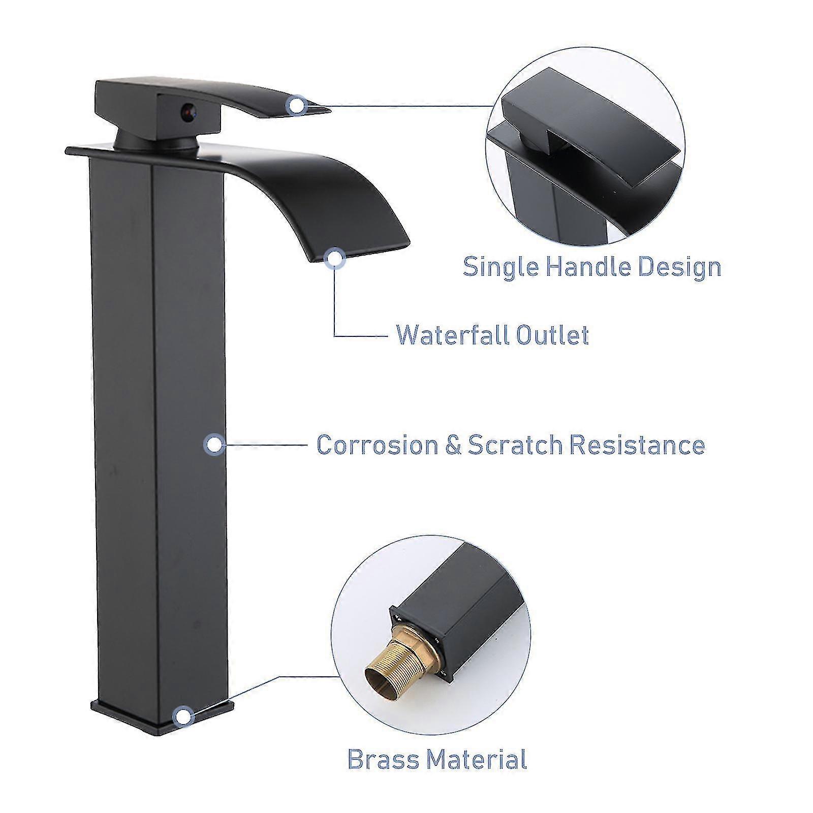 Rose Gold Vattenfall Kran Badrum Handfat Kran Mässing Handfat ...