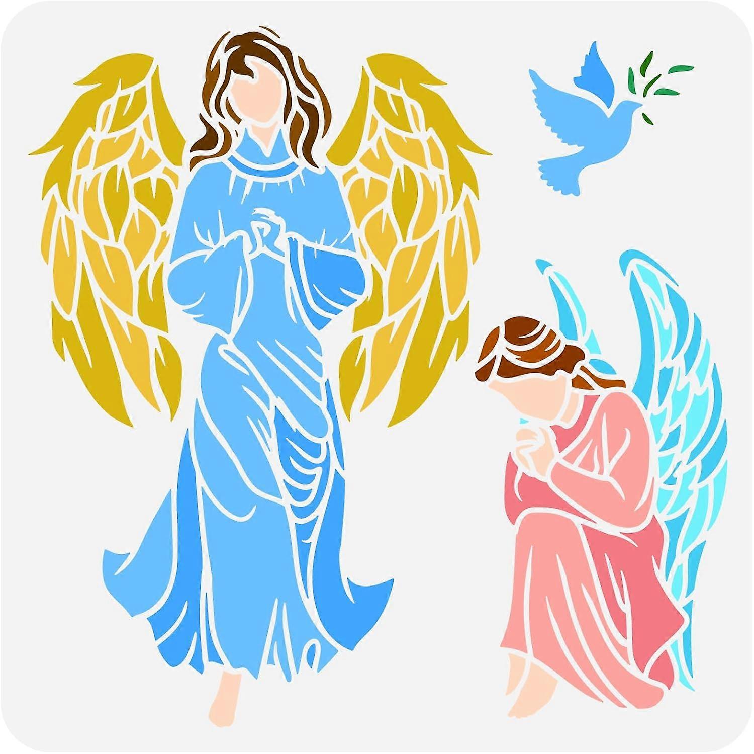 Angel Statue Painting Stencil 11.8x11.8inch Reusable Angel Logo Stencil ...