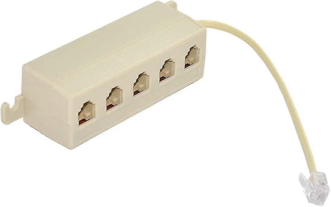 5 Way Outlet 6p4c Rj11 Telephone Phone Modular Jack Line Splitter ...