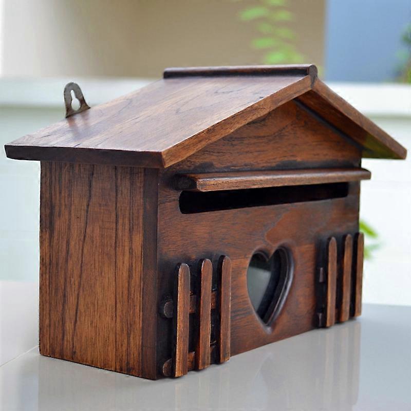 Retro Wooden Post Box Exquisite Mailbox Outdoor Rainproof Suggestion ...