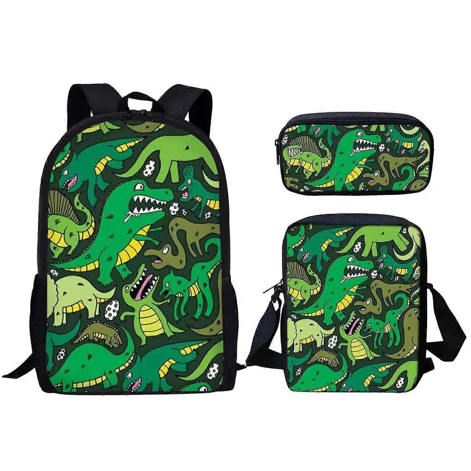 Dinosaur Backpack with Lunch Bag Pencil Case Primary Middle School ...