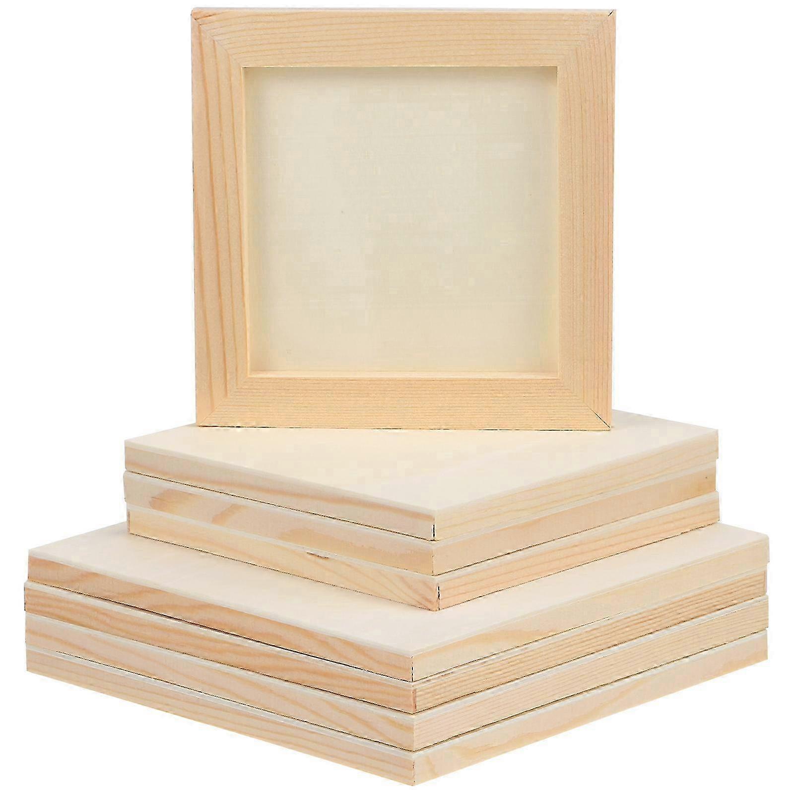 8 Pcs Wooden Picture Frames Square Craft Frames DIY Photo Frames for ...