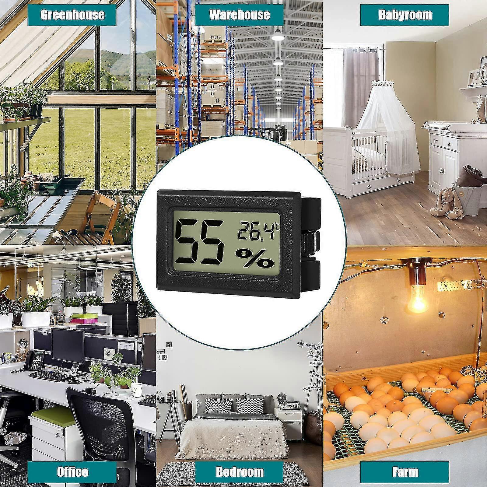 2-pack Lcd Temperature Digital Humidity Thermometer, Mini Digital ...