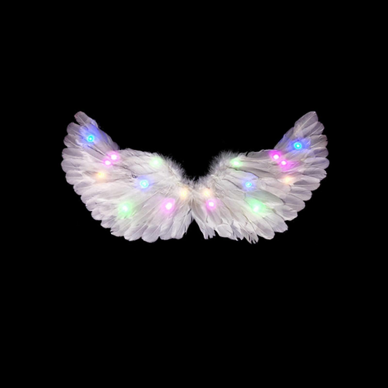 Angel Wings, Light Up Angel Wings And Halo With Led Lights, White Angel ...