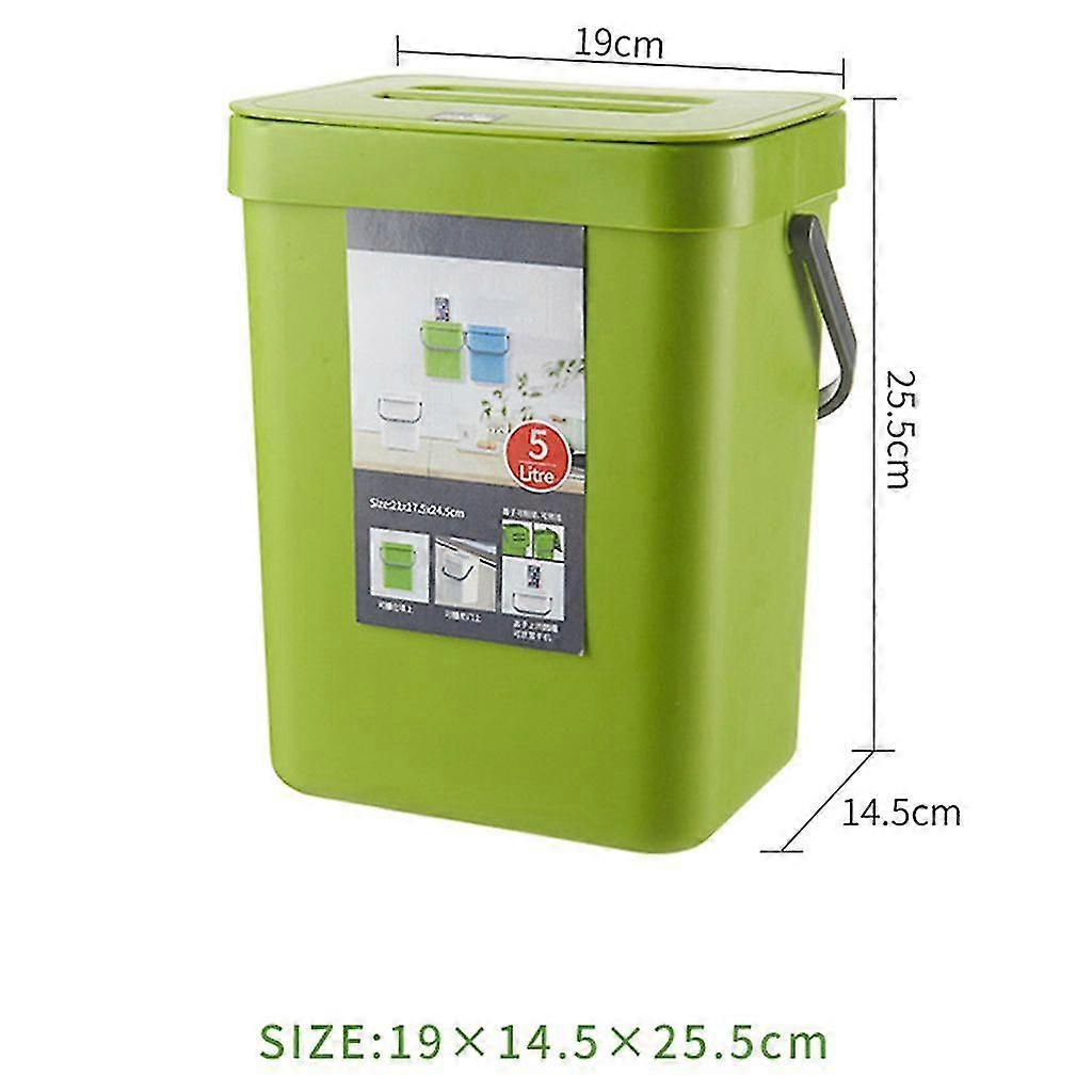 Kitchen Trash Can With Handle,5l Hanging Trash Can For Kitchen Cabinet ...